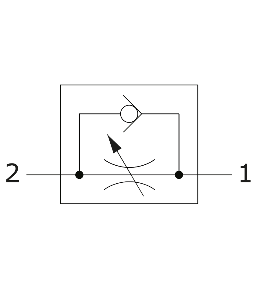 Flow Control Valve Symbol Plate PRESSURE COMPENSATED Double Acting